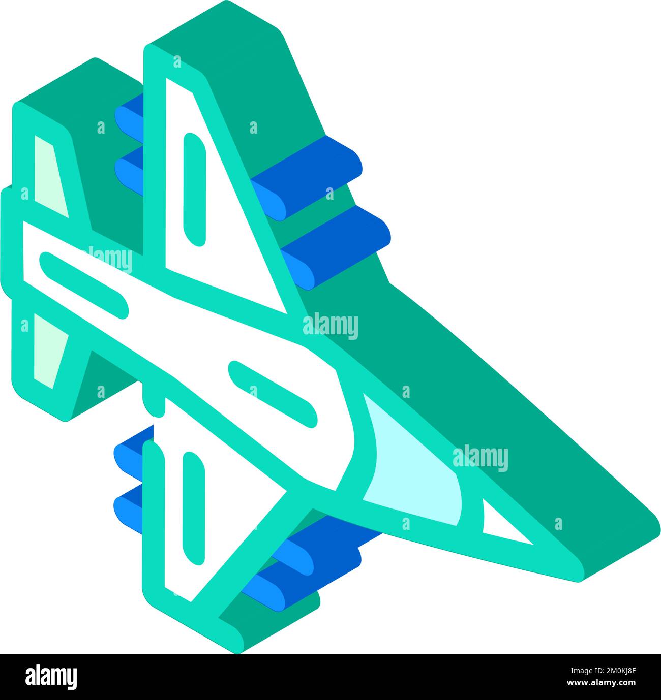 Fighter Jet Airplane Aircraft Isometric Icon Vector Illustration Stock