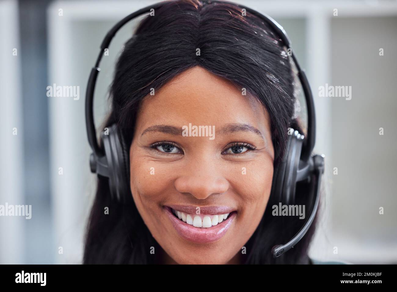 Call center, customer support and portrait of black woman consultant in ...