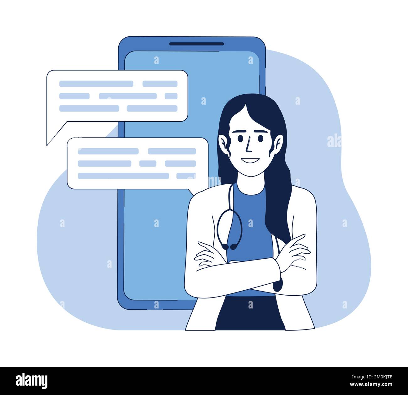 Online doctor consultation flat concept vector illustration Stock ...