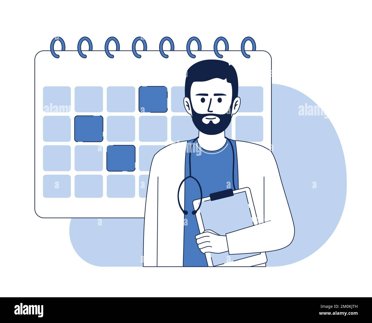 Schedule doctor appointment 2D vector isolated linear illustration ...