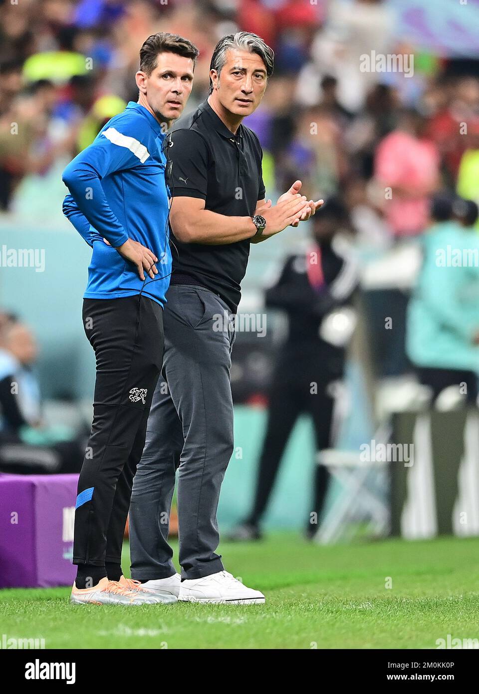 v.l. Co-Trainer Vincent Cavin, Trainer Murat Yakin (Schweiz)Lusail, 06. ...