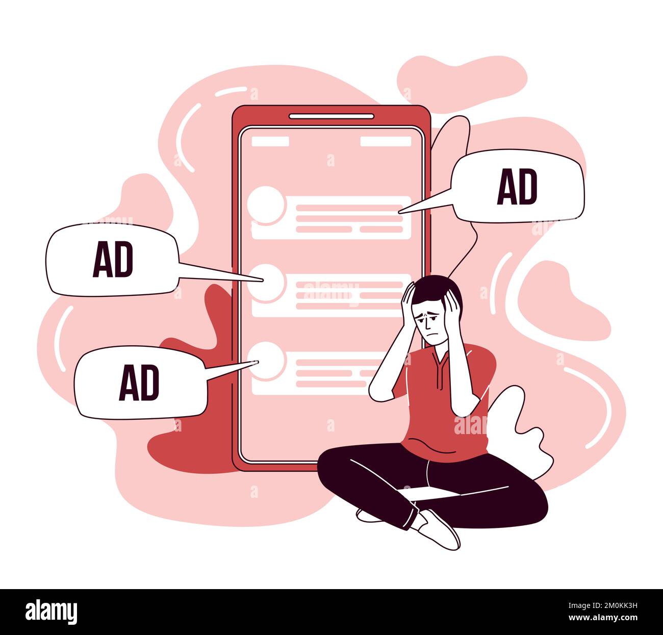 Annoying ads flat concept vector illustration Stock Vector Image & Art ...