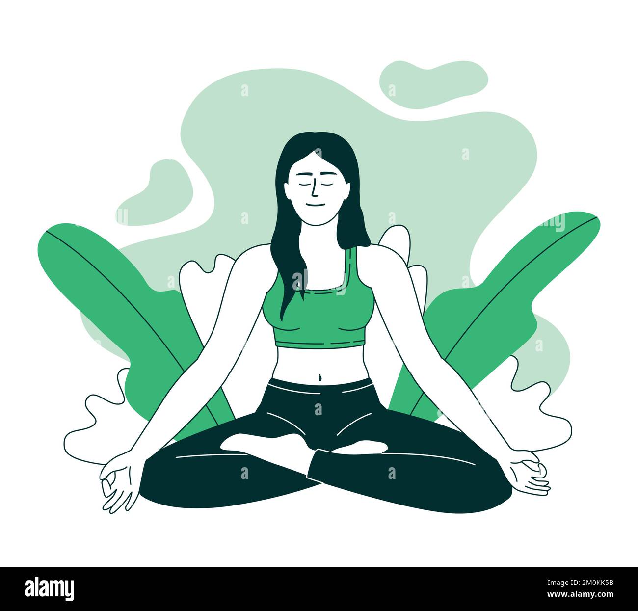 Spiritual practices 2D vector isolated linear illustration Stock Vector ...