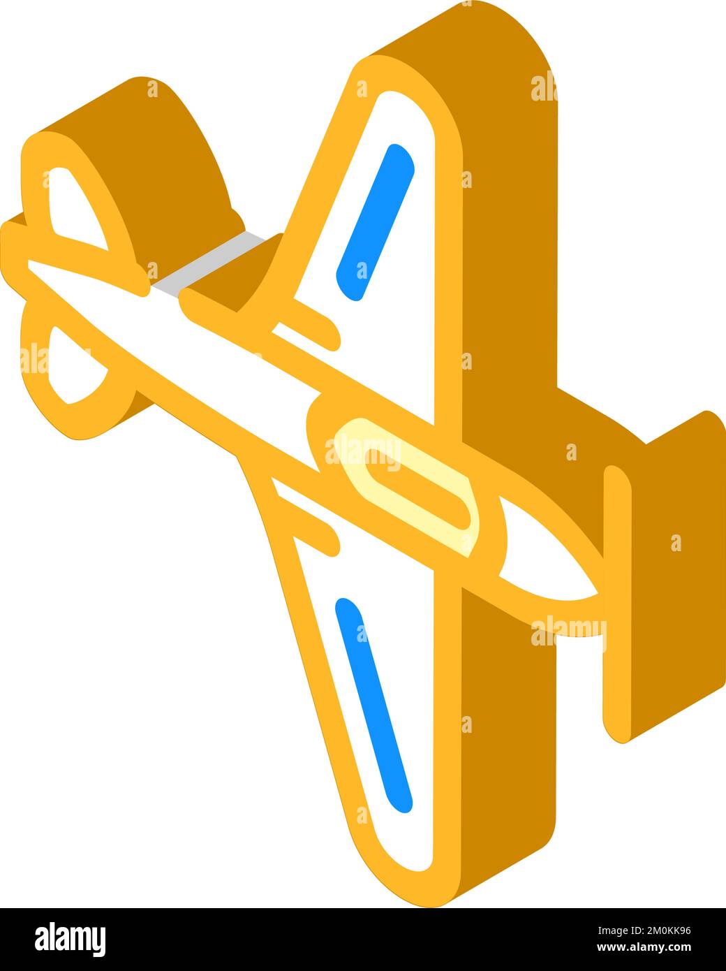 Monoplane Airplane Aircraft Isometric Icon Vector Illustration Stock