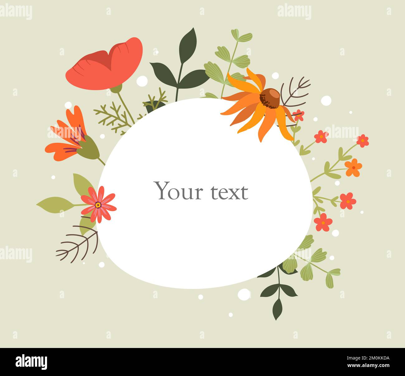 template with a composition of flowers with a place for your text Stock ...