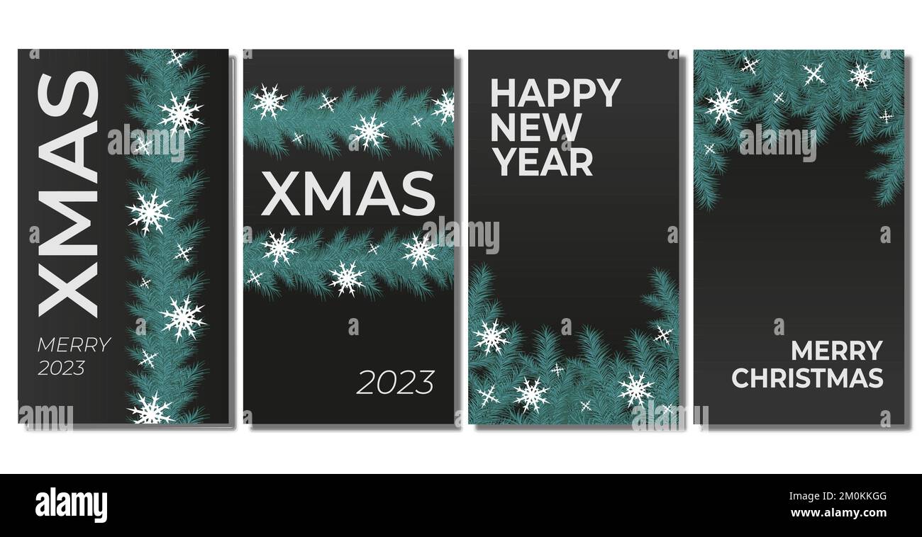 Christmas rolled up banner vector set of dark banners merry christmas ...