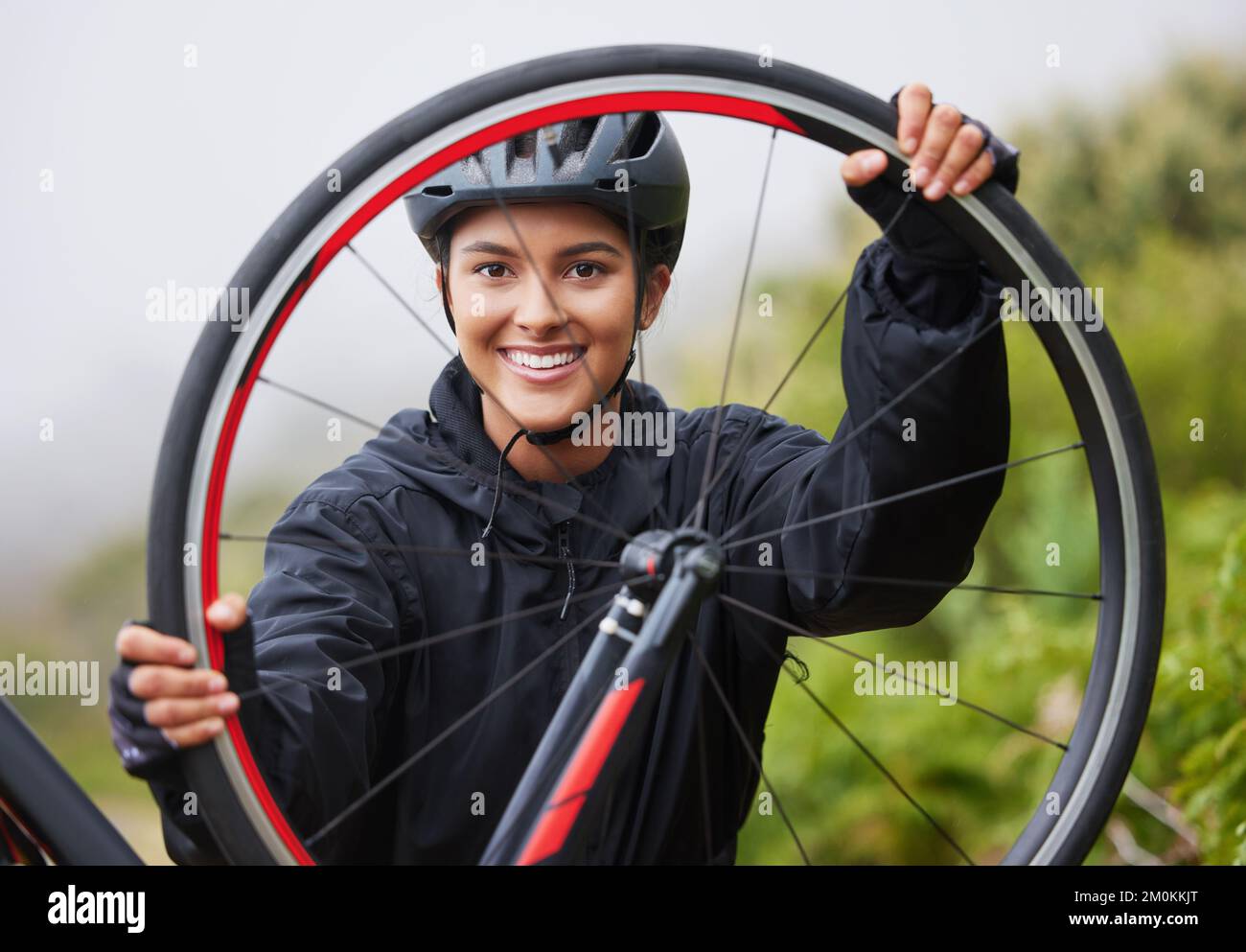 Beautiful, athletic, mixed race young woman exercising outside in the ...