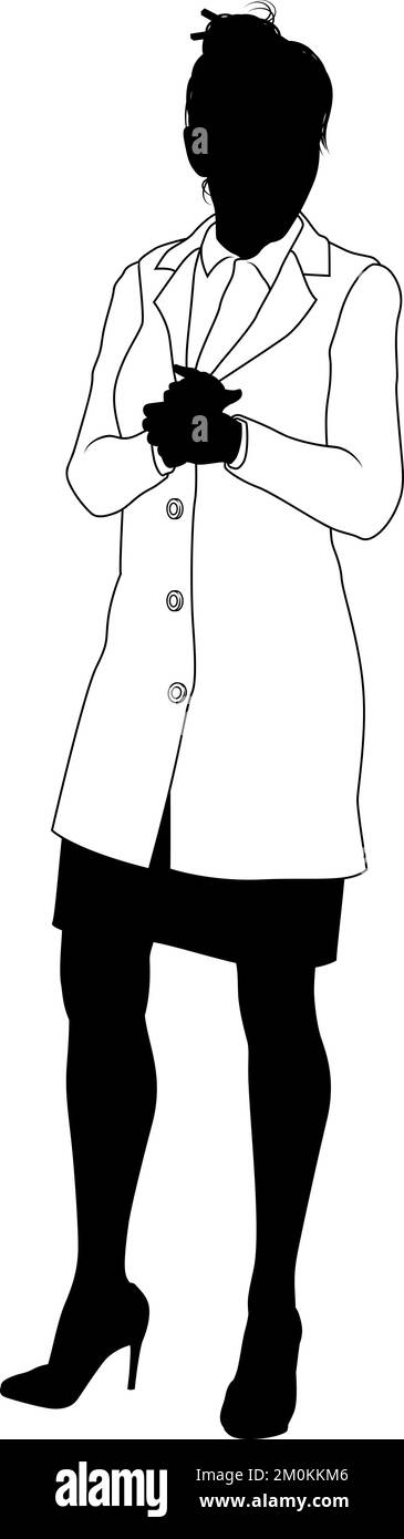 Female Scientist Engineer Woman Silhouette Person Stock Vector Image ...