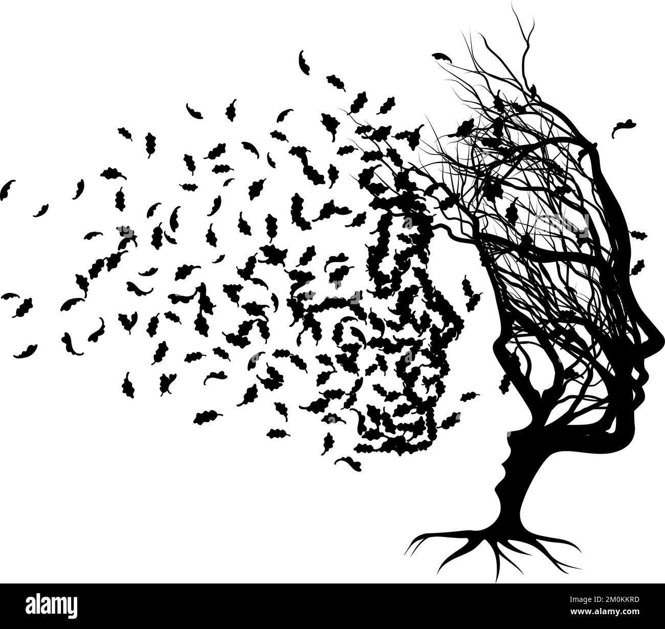 Optical Illusion Family Tree Man Woman Child Faces Stock Vector Image ...