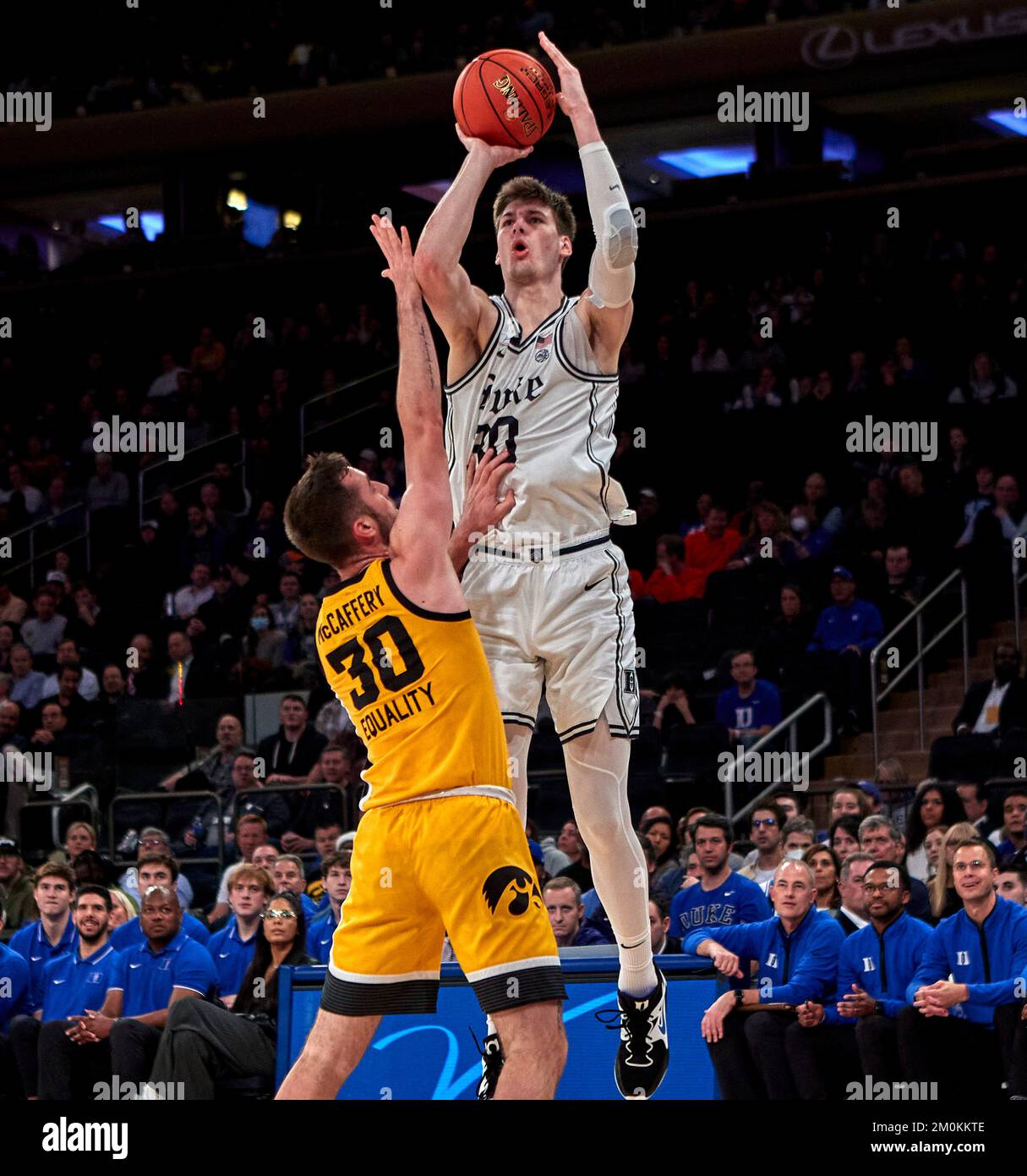 New York City, US, Dec 6, 2022. Duke Blue Devils center Kyle Filipowski ...