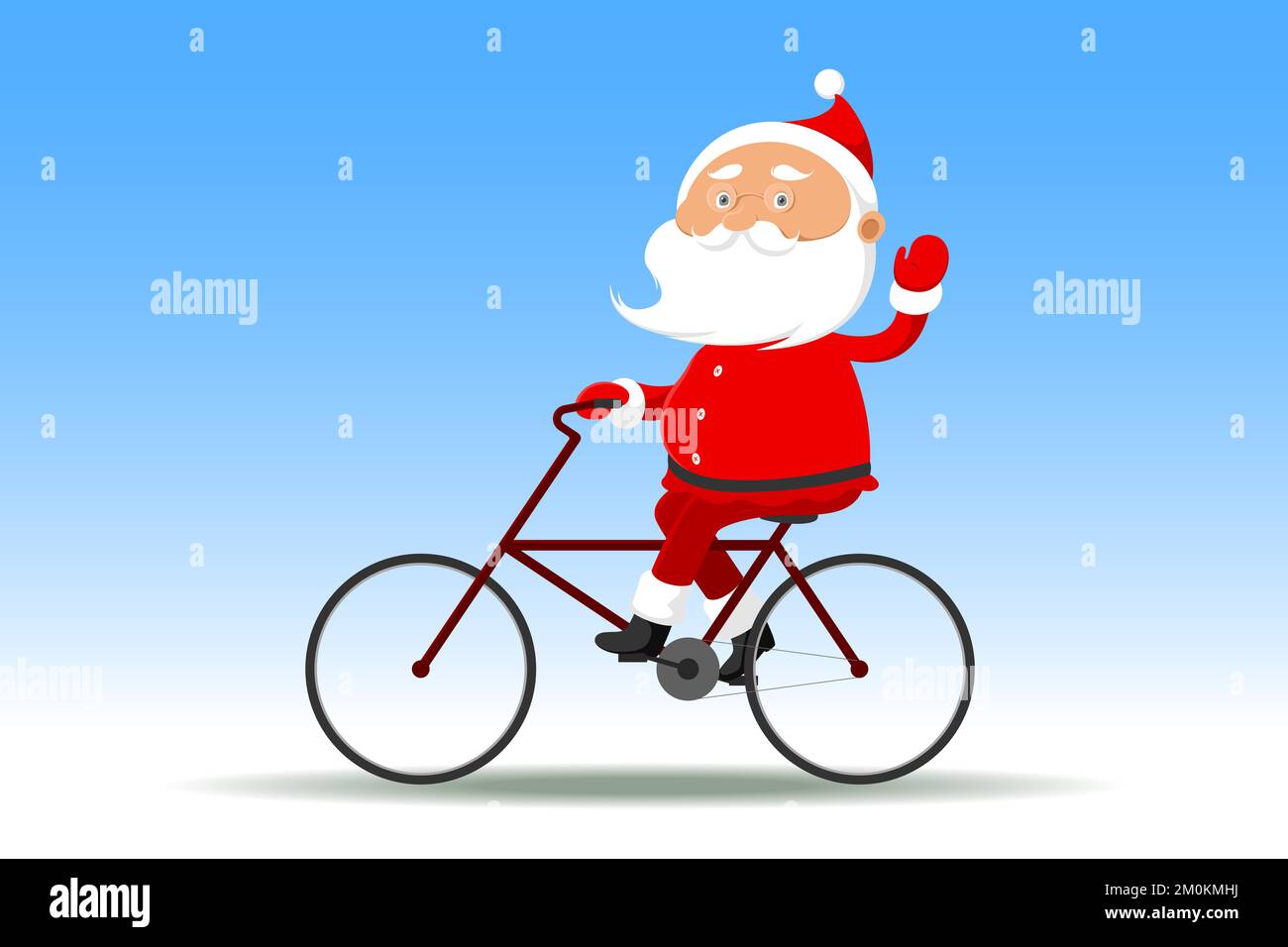 Santa Claus cycling. Vector illustration Stock Vector Image & Art - Alamy