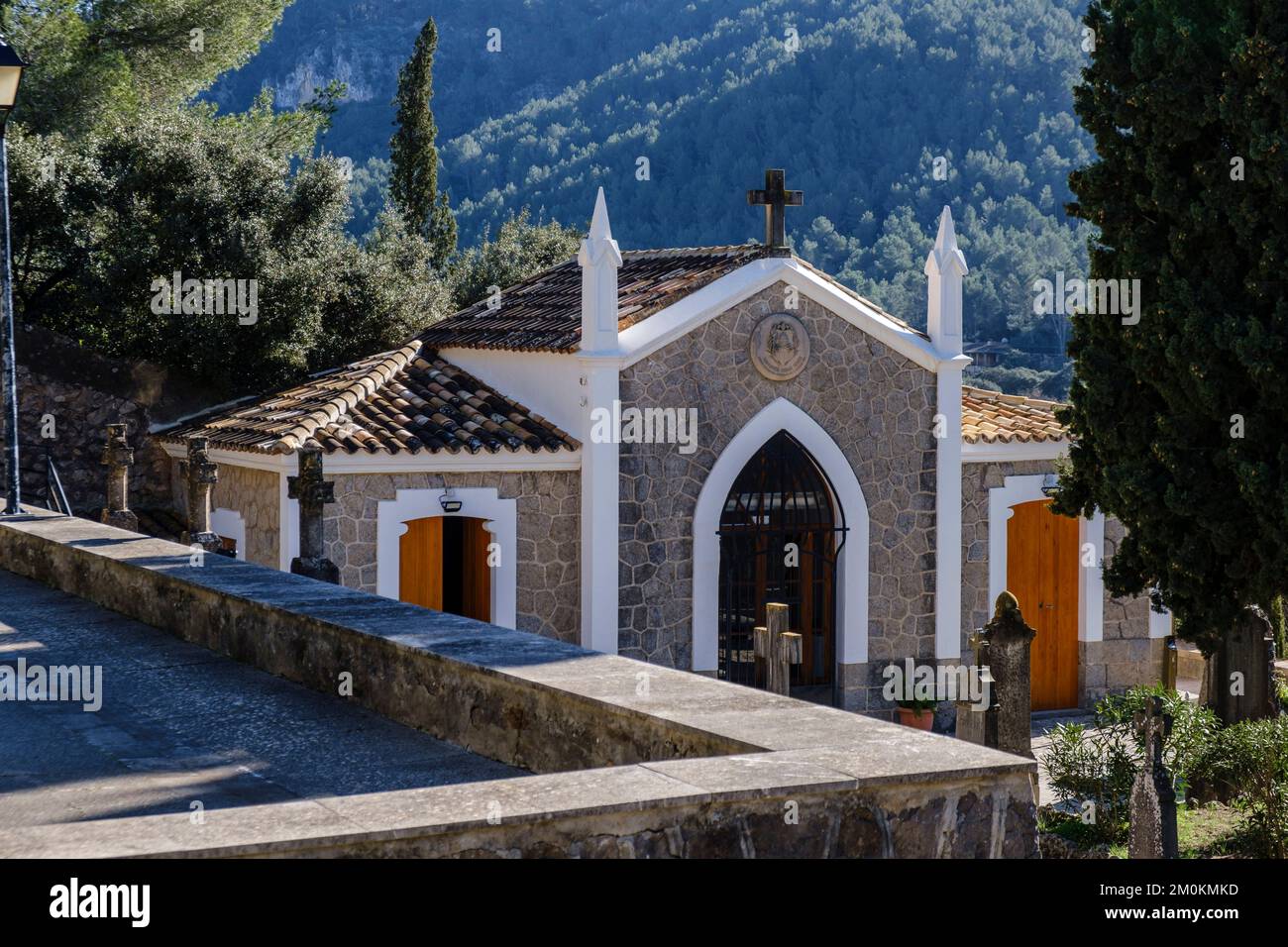 chapel for funeral ceremonies, Esporles cemetery, Majorca, Balearic ...