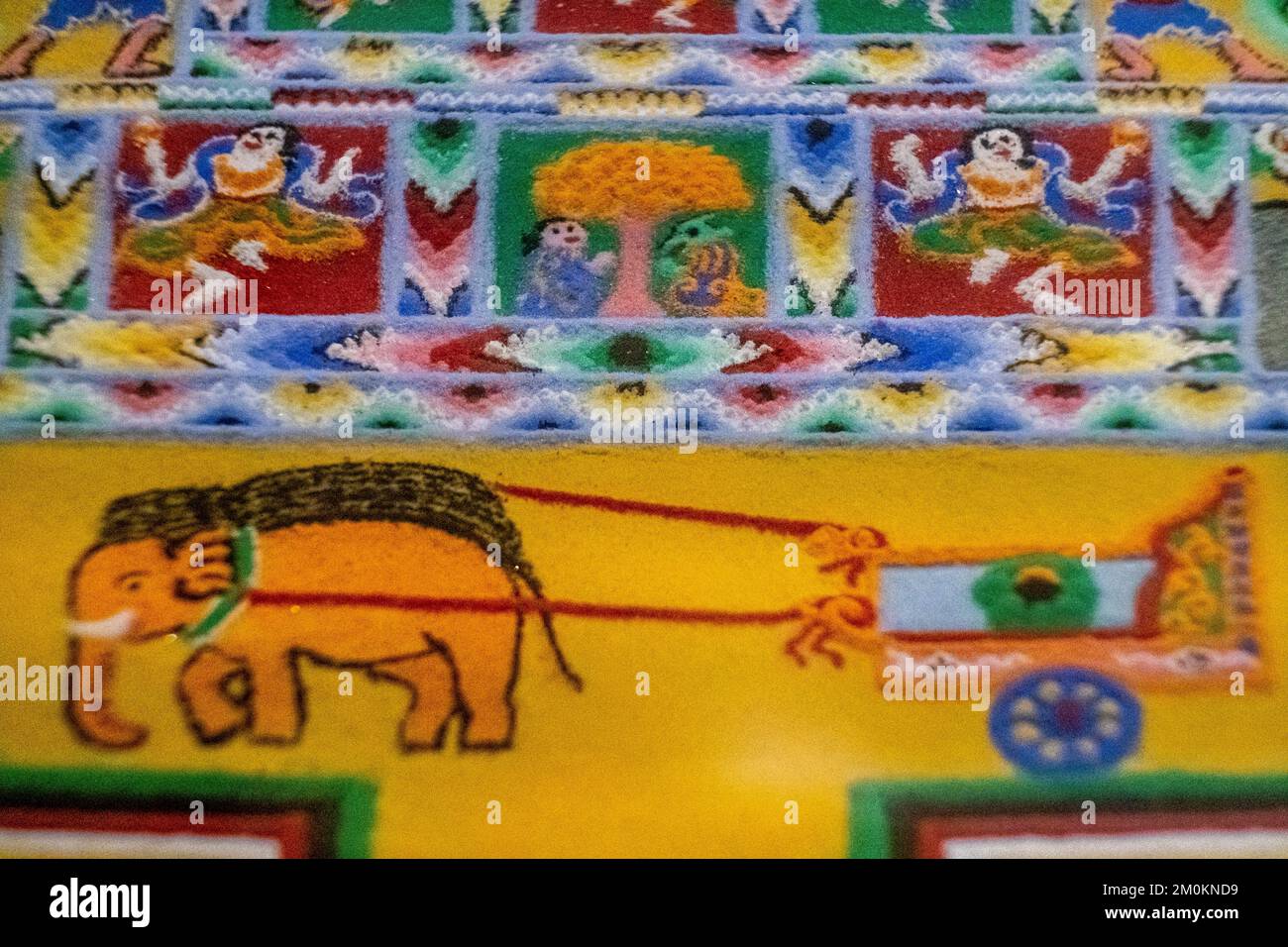 elephant-drawn chariot, Kalachakcra buddhist mandala, Dalai Lama gift ...