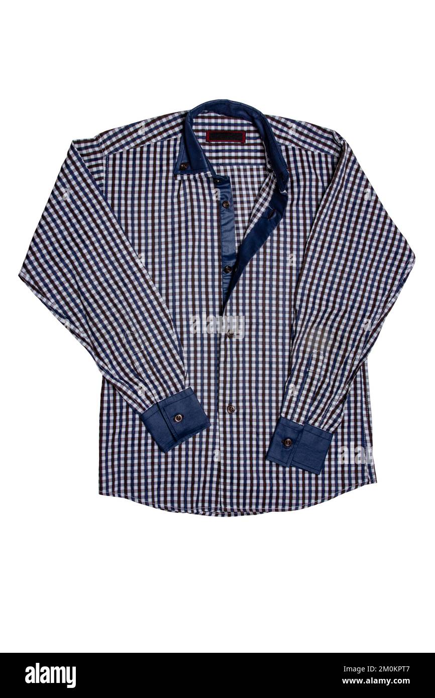 Gray blue check fabric texture Cut Out Stock Images & Pictures - Alamy