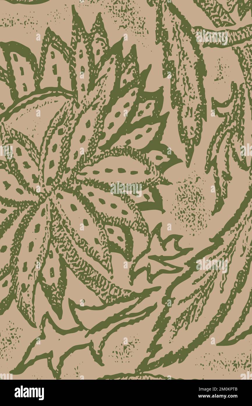 Printable botanical poster. Flowers, leaves in the illustration. Cover ...