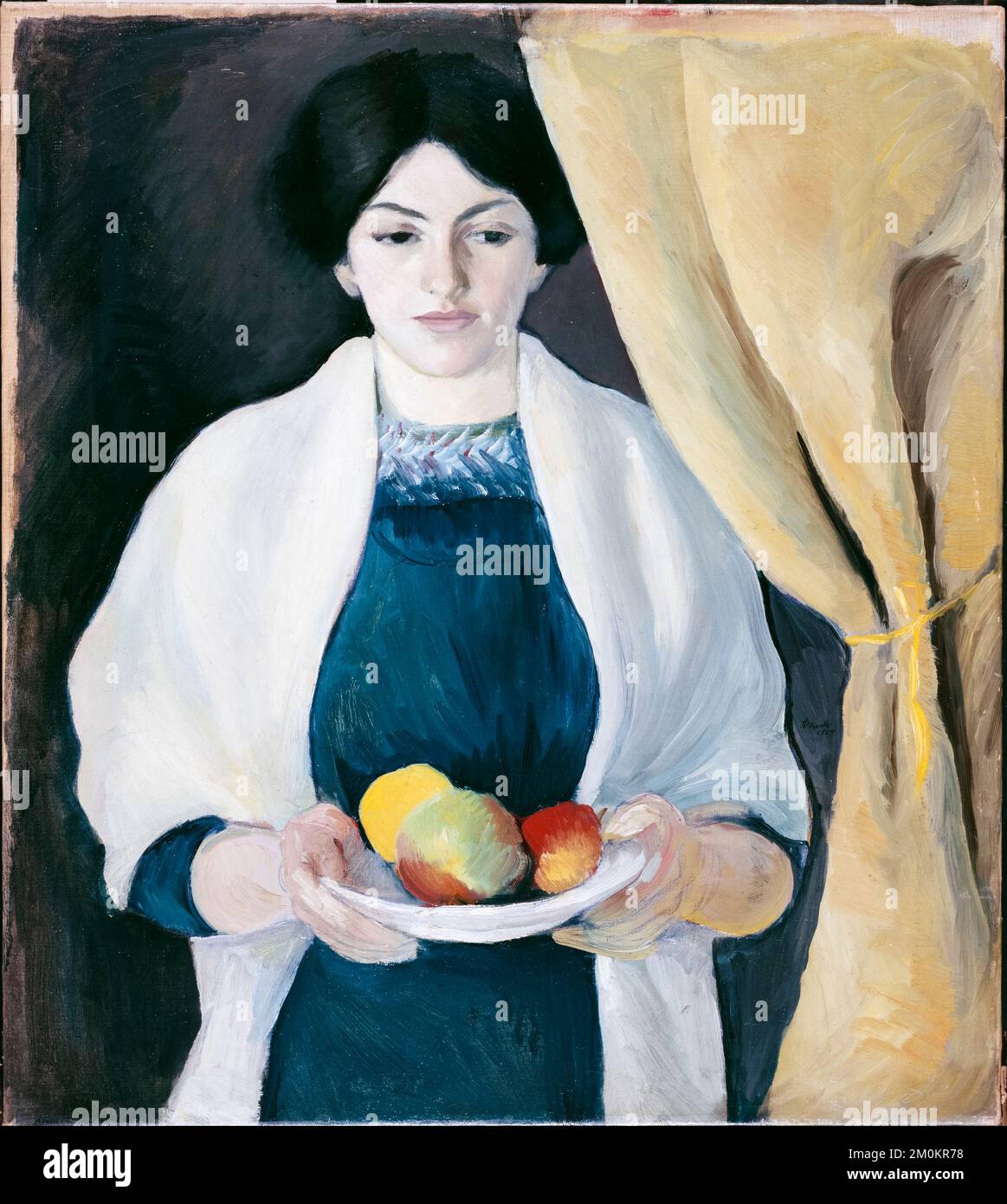 August Macke, Portrait with Apples, (Portrait of the Artist's Wife ...