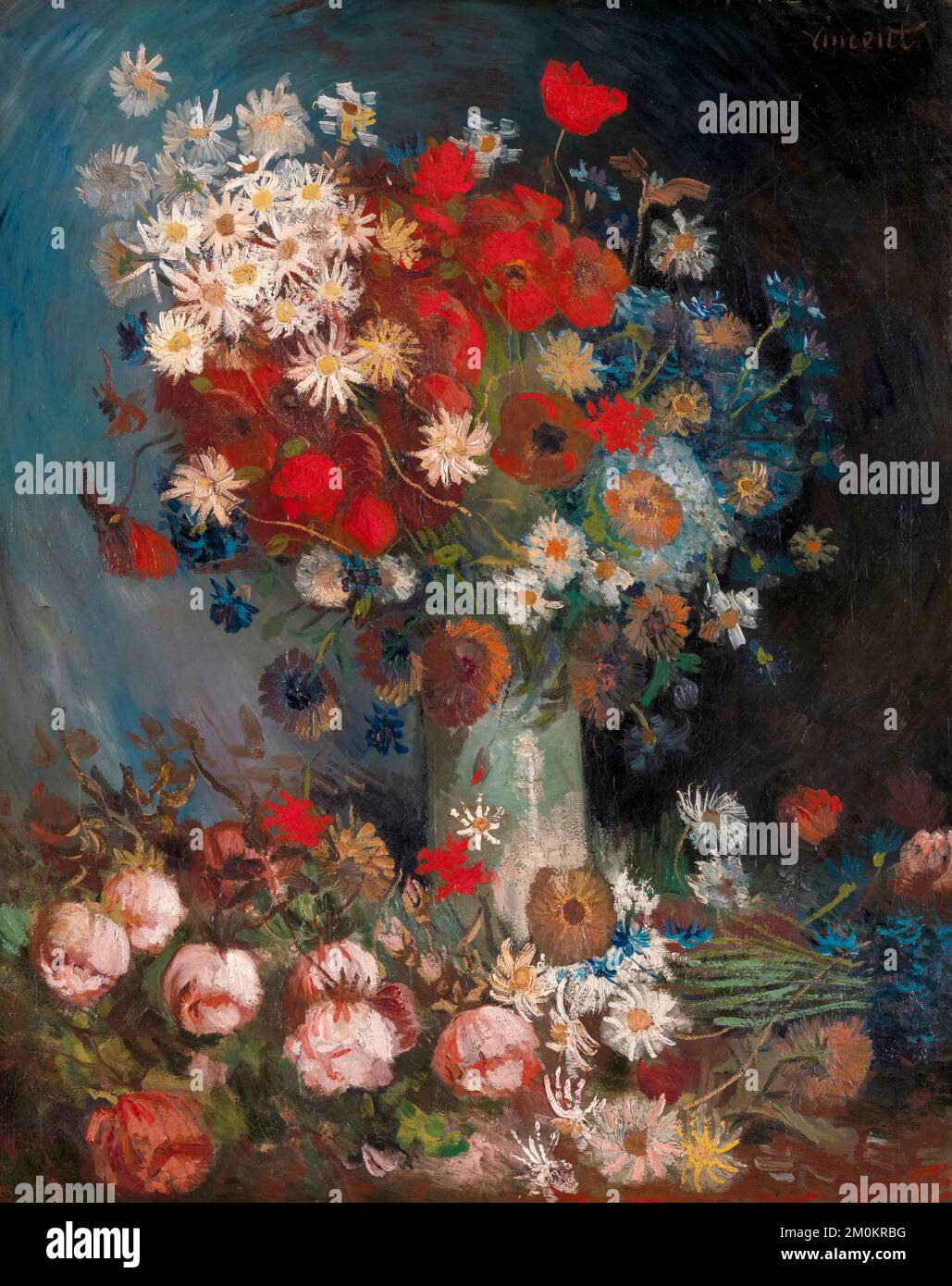 Vincent van Gogh, Still life with meadow flowers and roses, painting in ...
