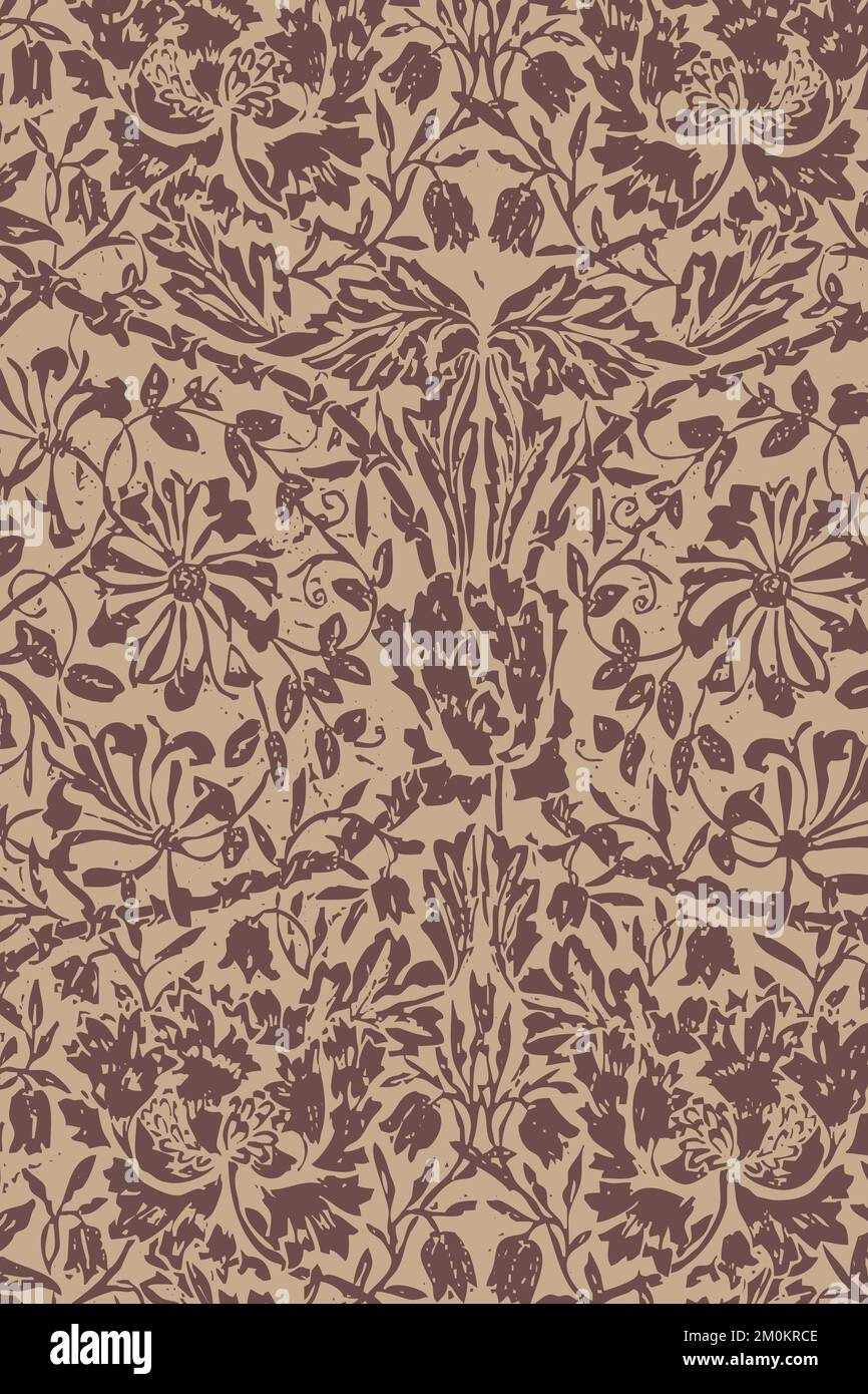 Printable botanical poster. Flowers, leaves in the illustration. Cover ...