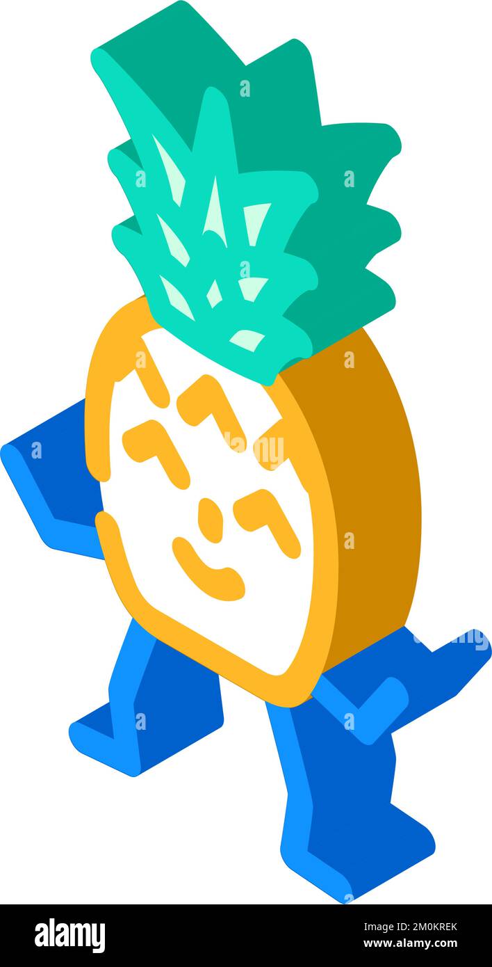 pineapple character isometric icon vector illustration Stock Vector ...