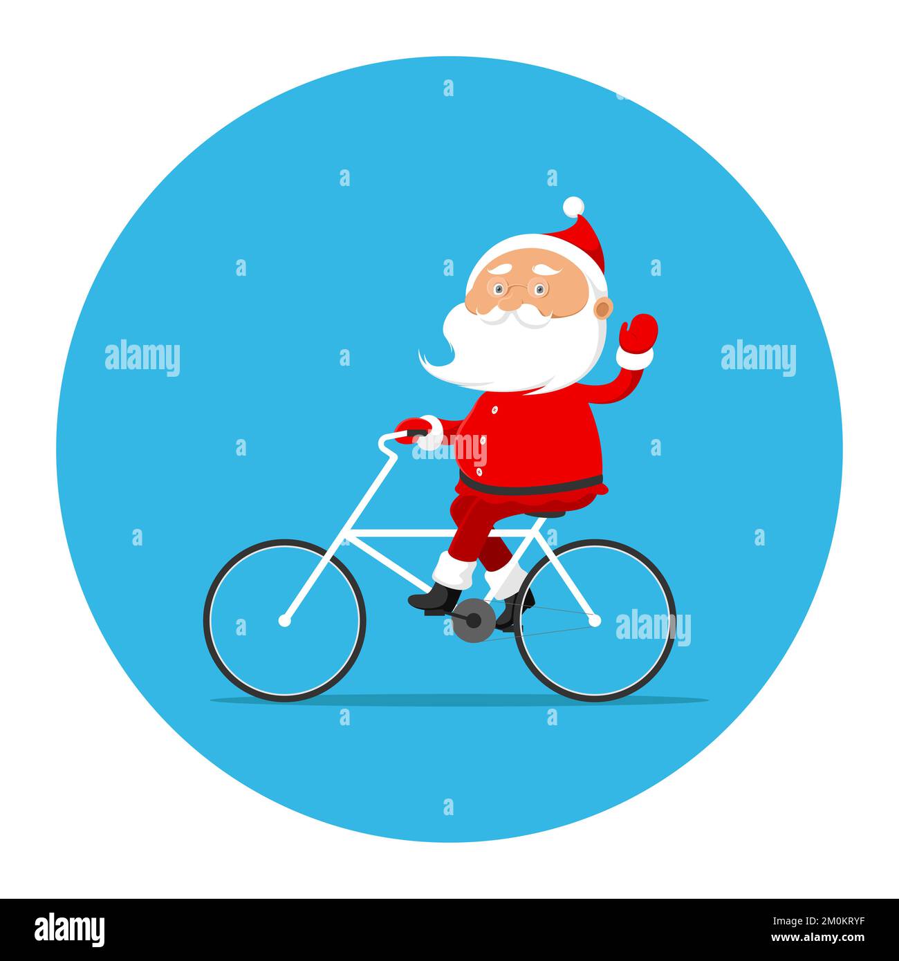 Santa bike ride Stock Vector Images - Alamy