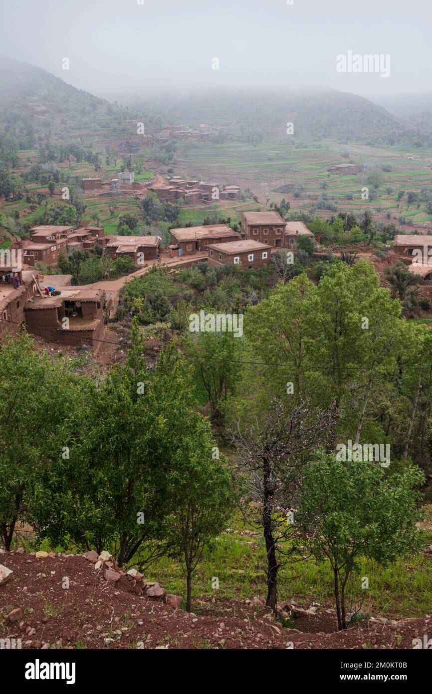 typical agricultural mountain landscape, Ait Blal, azilal province ...
