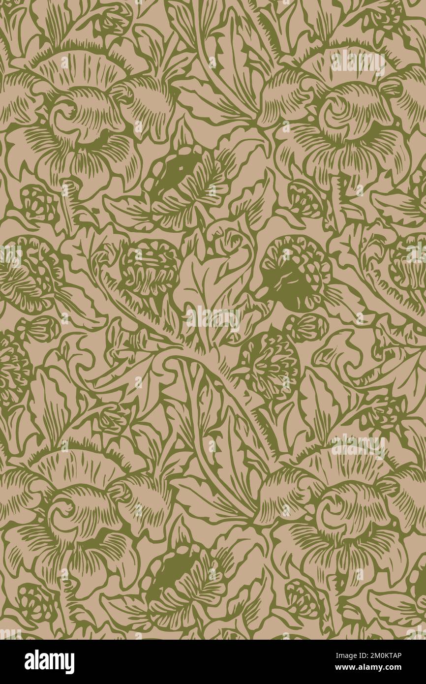 Printable botanical poster. Flowers, leaves in the illustration. Cover ...