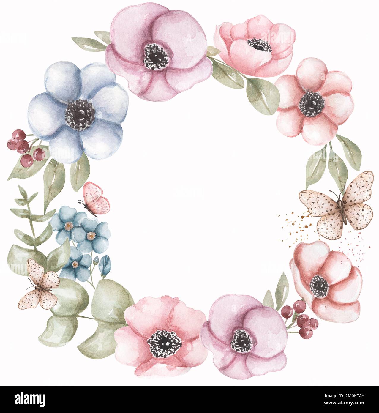 Watercolor Flower Border Clip Art