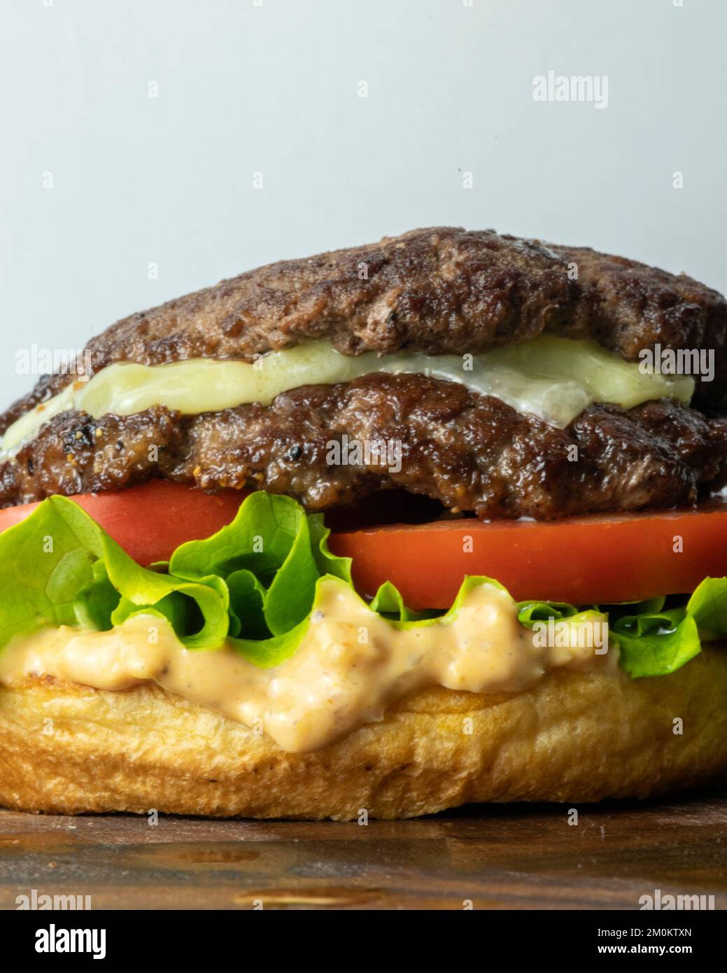 Beef Burger Close Up Stock Photo - Alamy