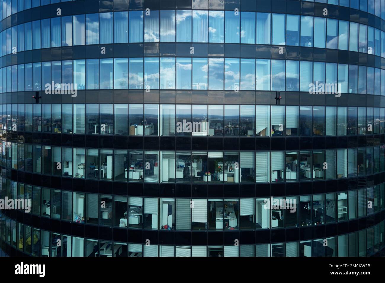 Modern office high rise building facade. Cityscape panorama with ...