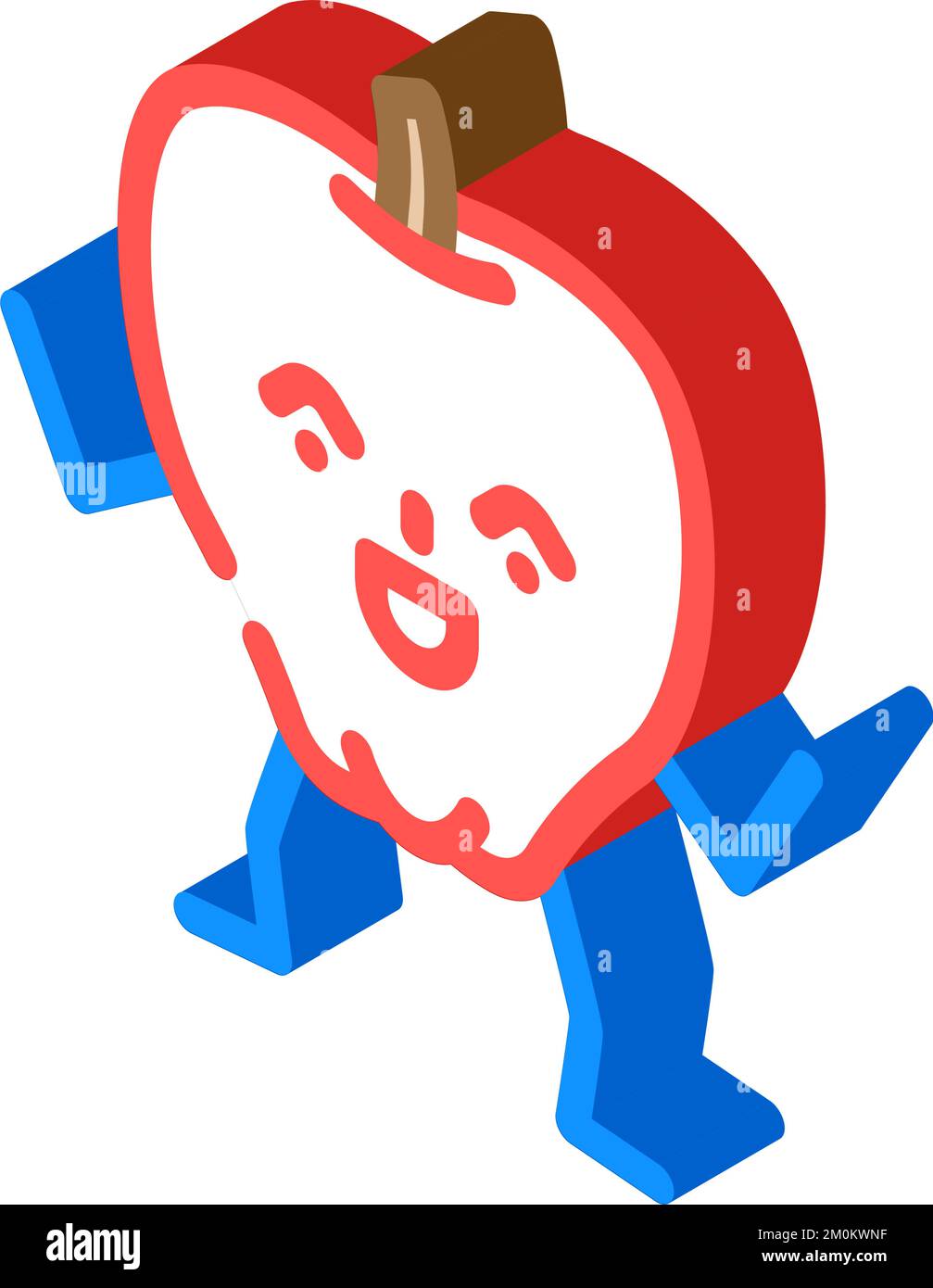 apple fruit character isometric icon vector illustration Stock Vector ...