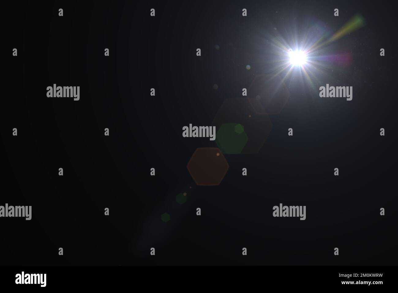 Solar lens flare on black background. Lens Flare light over black ...