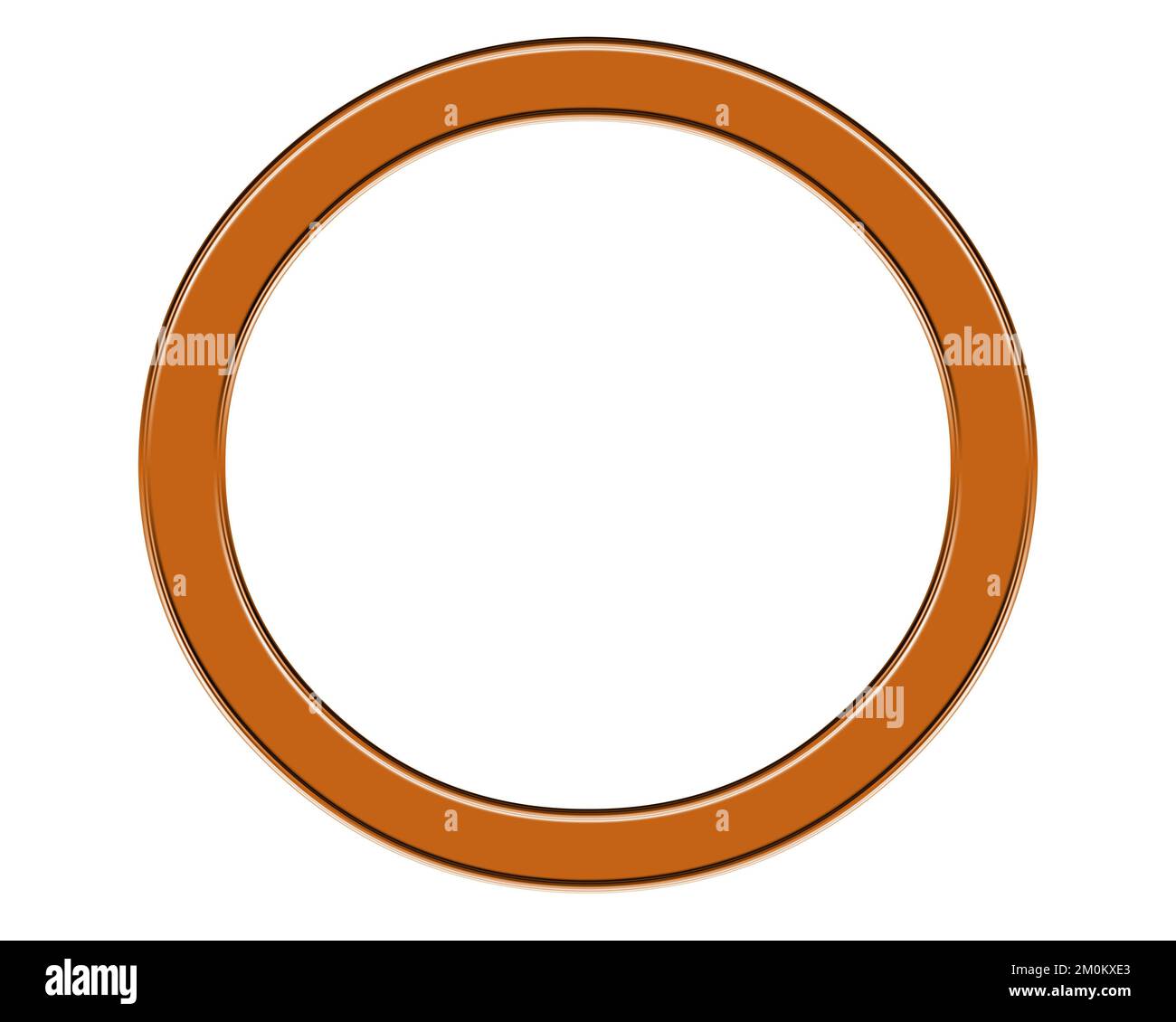 Circular wooden photo frame isolated on plain white background Stock ...