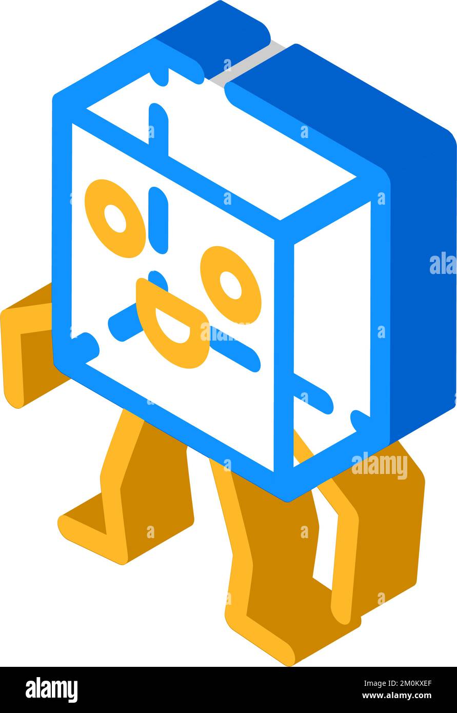 cube geometric shape character isometric icon vector illustration Stock ...
