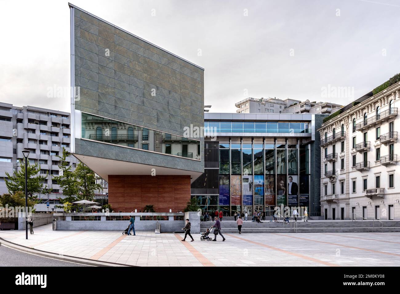 Exterior view of LAC Museum ("Lugano Arte Cultura"), polyfunctional ...