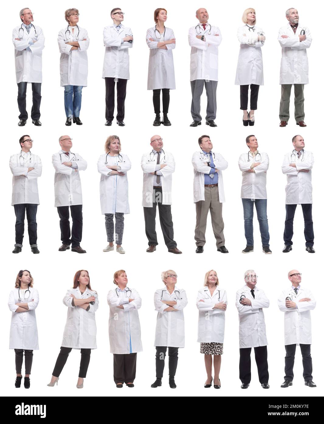 group of doctors standing in full length isolated on white Stock Photo ...