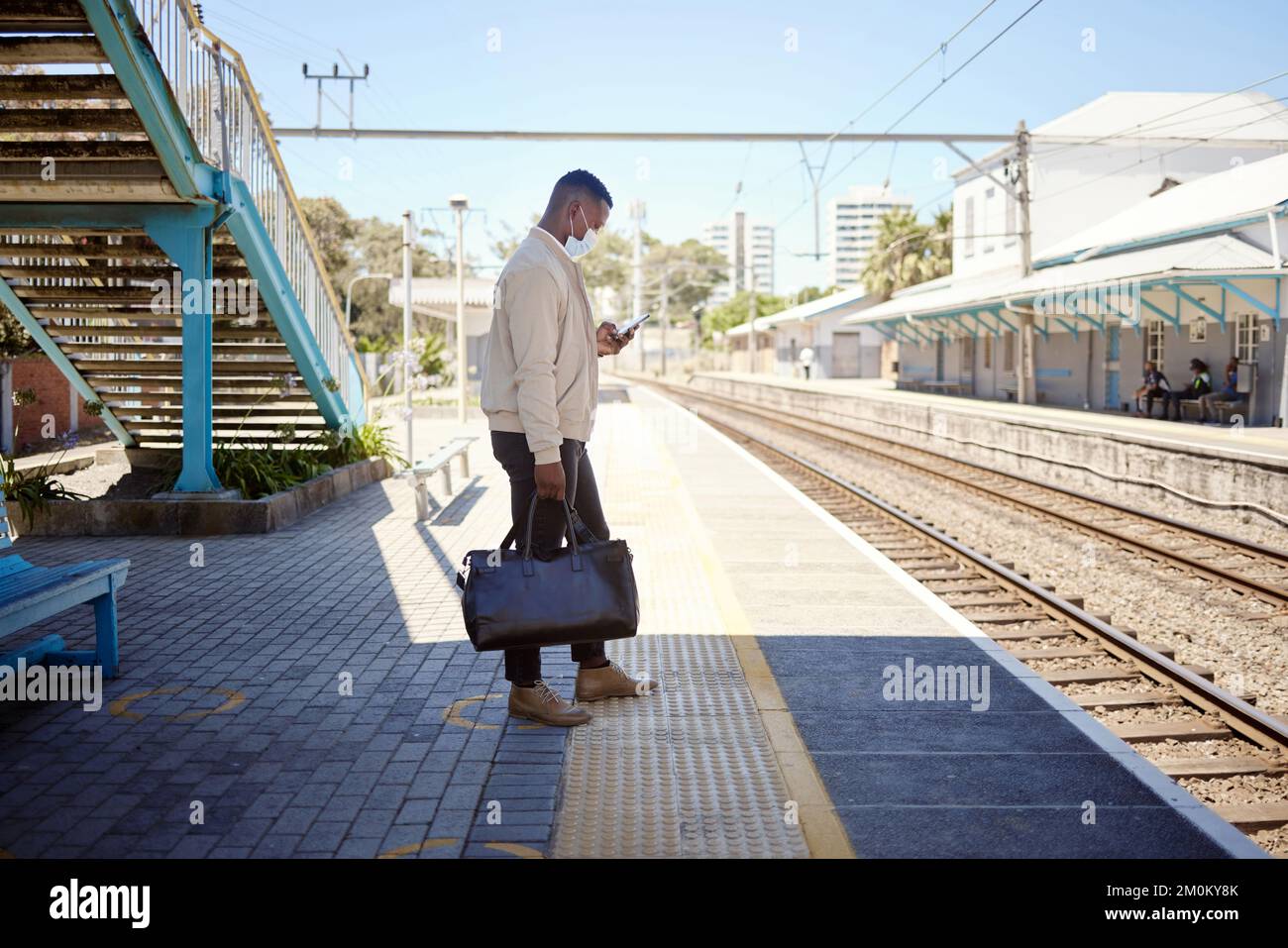 Black businessman travelling alone. A young african american ...