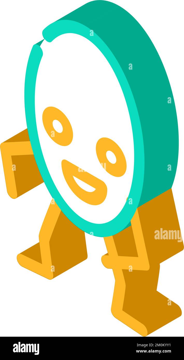 oval geometric shape character isometric icon vector illustration Stock ...