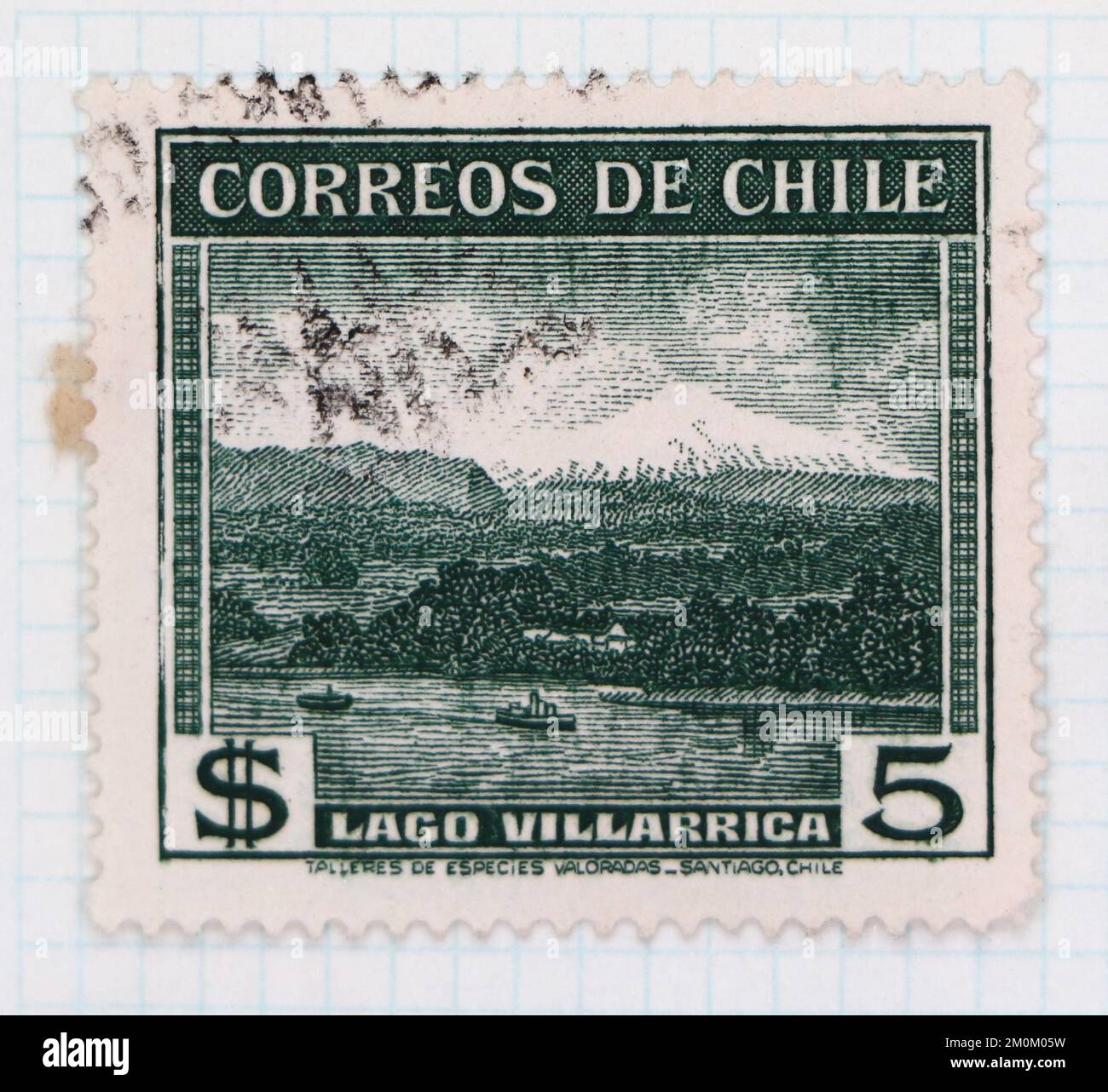 Photo of a postage stamp from Chile Lake Villarrica Country Views ...