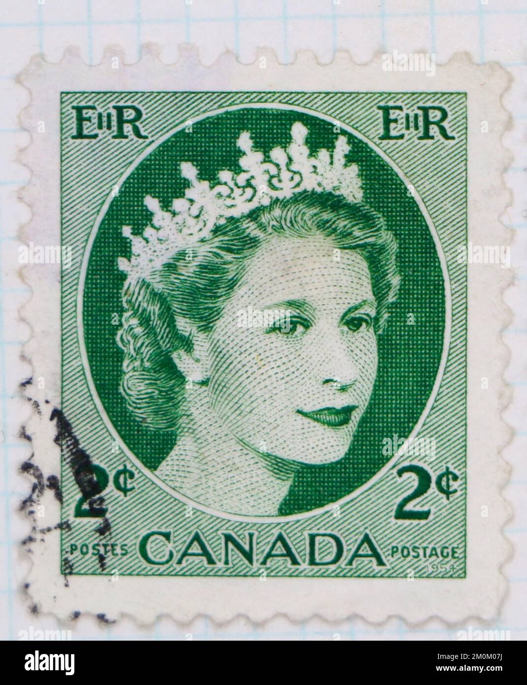 Photo of a Canadian postage stamp Queen Elizabeth II - 1954 - Wilding ...
