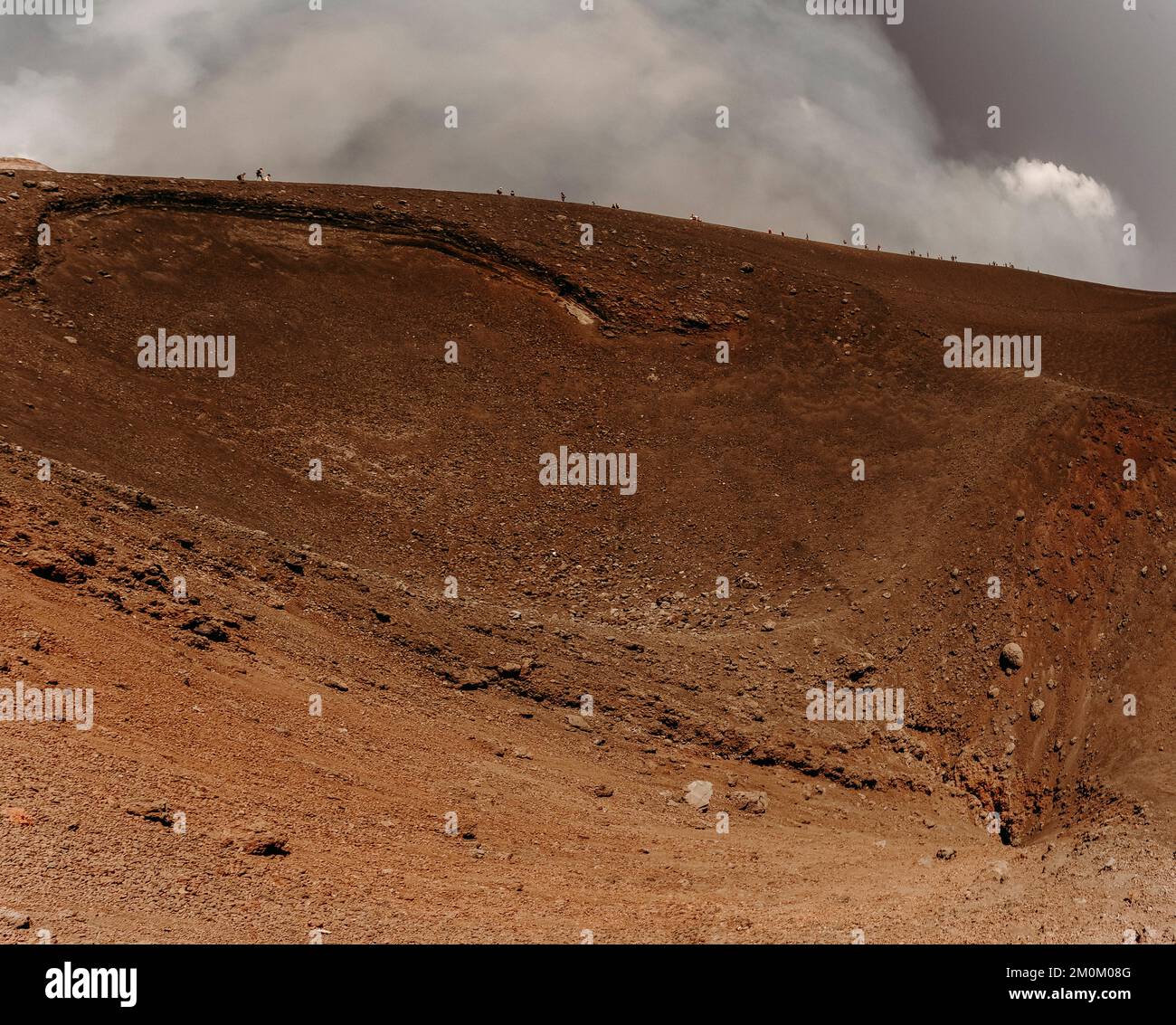 A landscape view of Mount Etna, one of the world's most active ...
