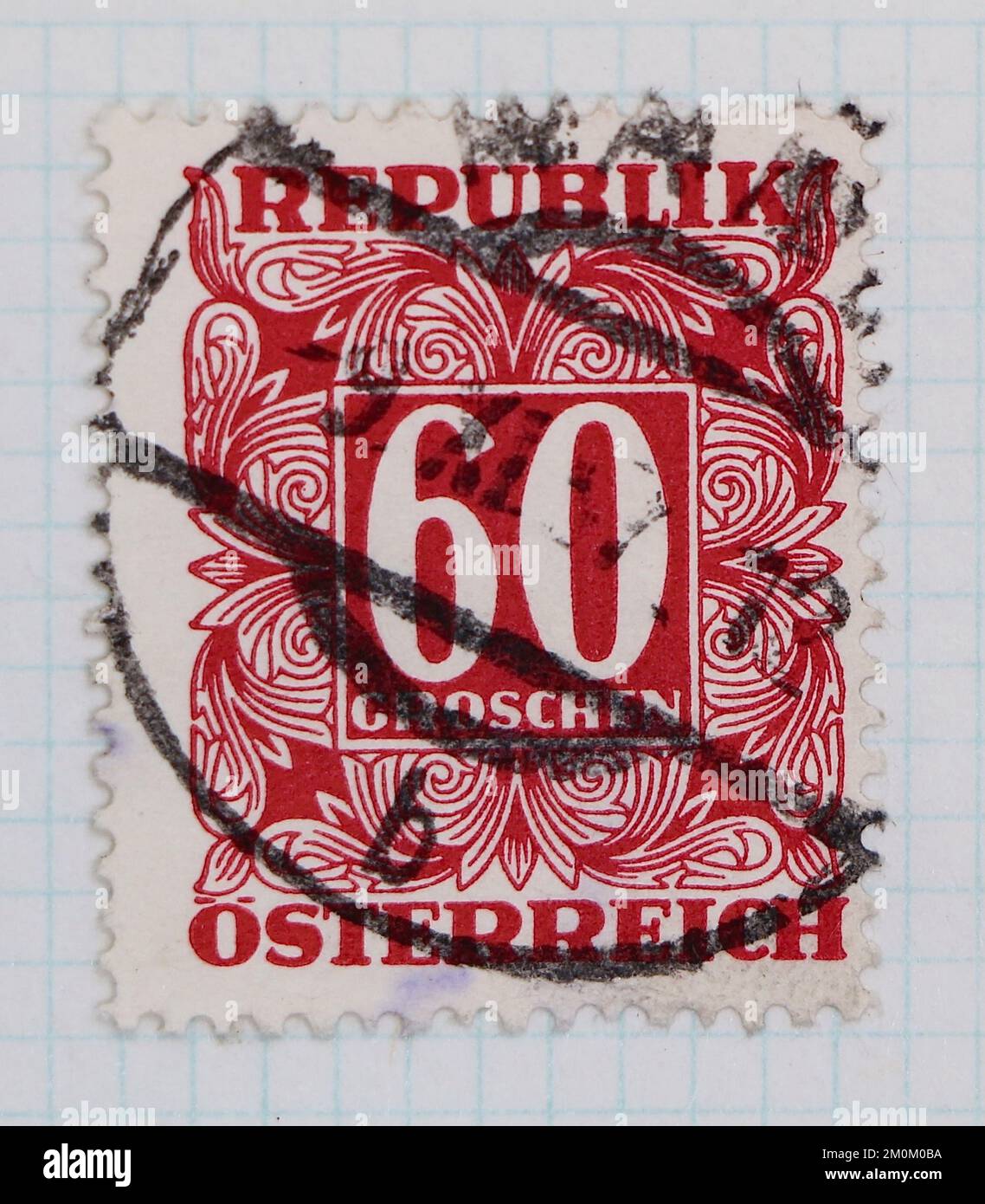 Photo of a postage stamp from Austria Digit in square frame Postage Due ...