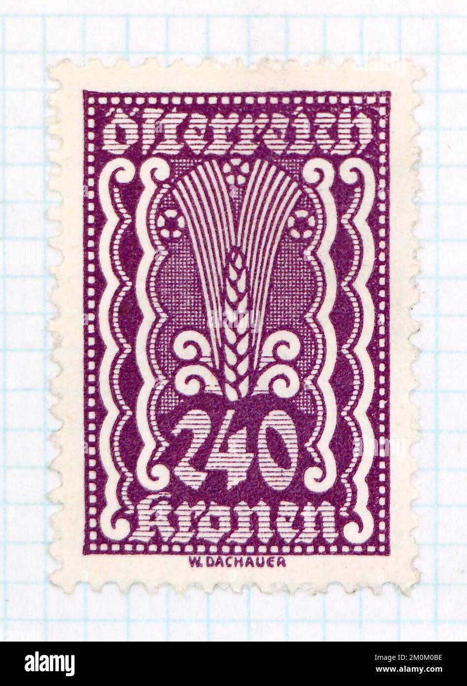 Photo of an Austrian postage stamp Symbolism: ear of corn Symbolic ...