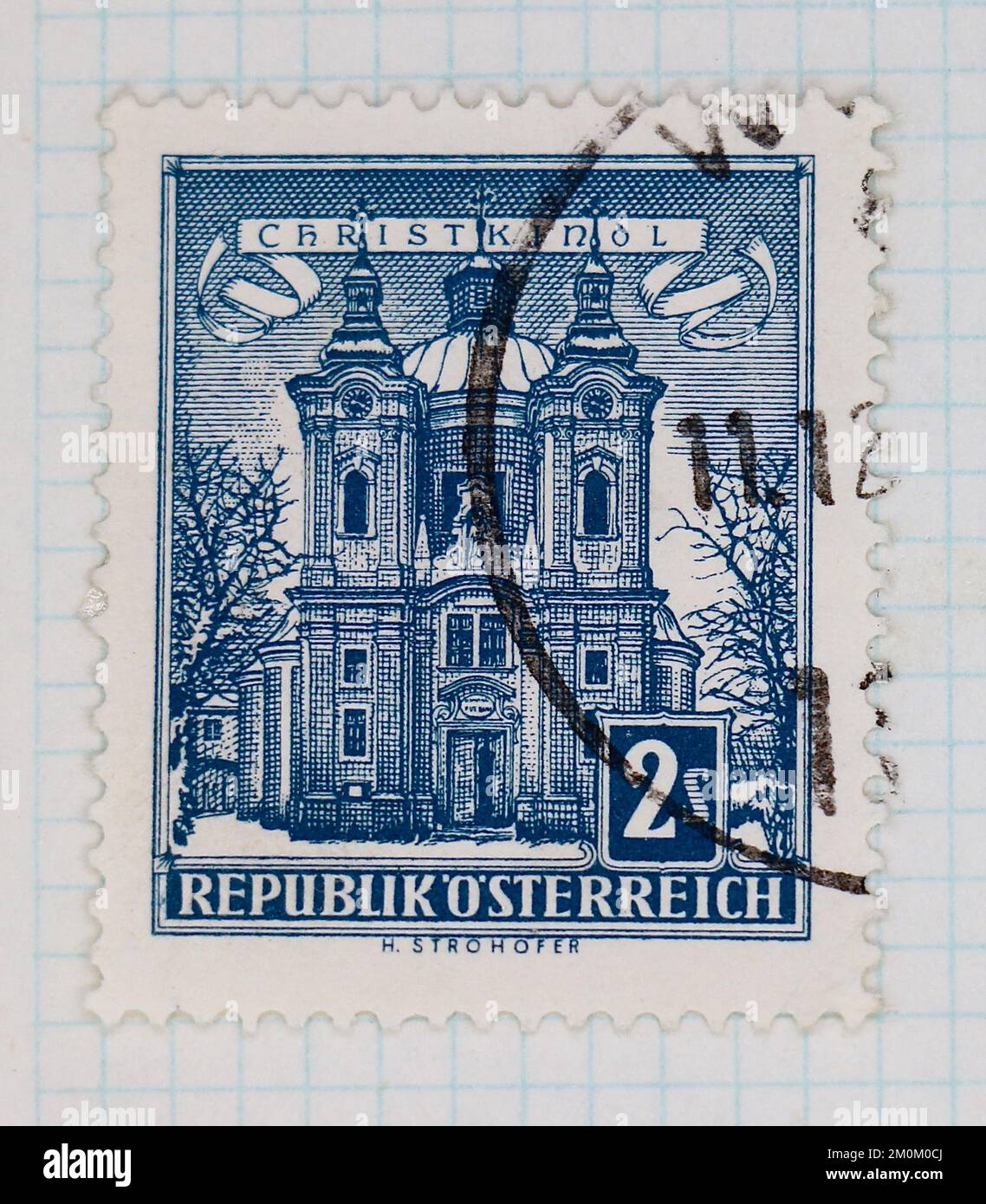 Photo of a postage stamp from Austria Church of Grace Christkindl Upper ...