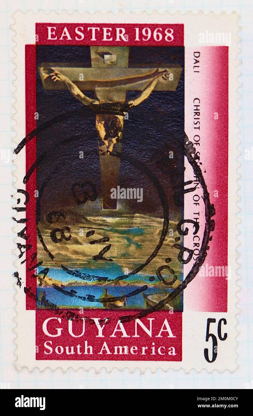 Photo of a postage stamp from Guyana Christ of St. John of the Cross by ...