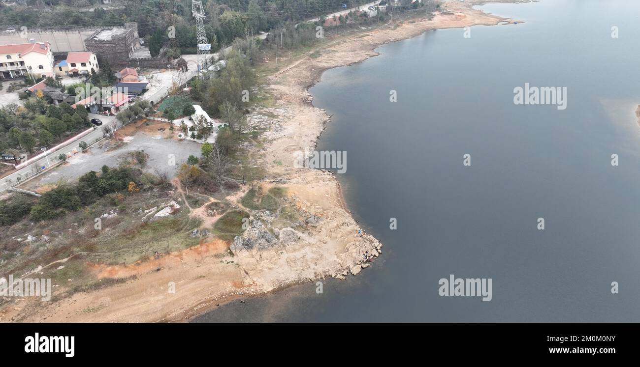 Aerial photo shows the Red maple lake in Guiyang City, southwest China ...