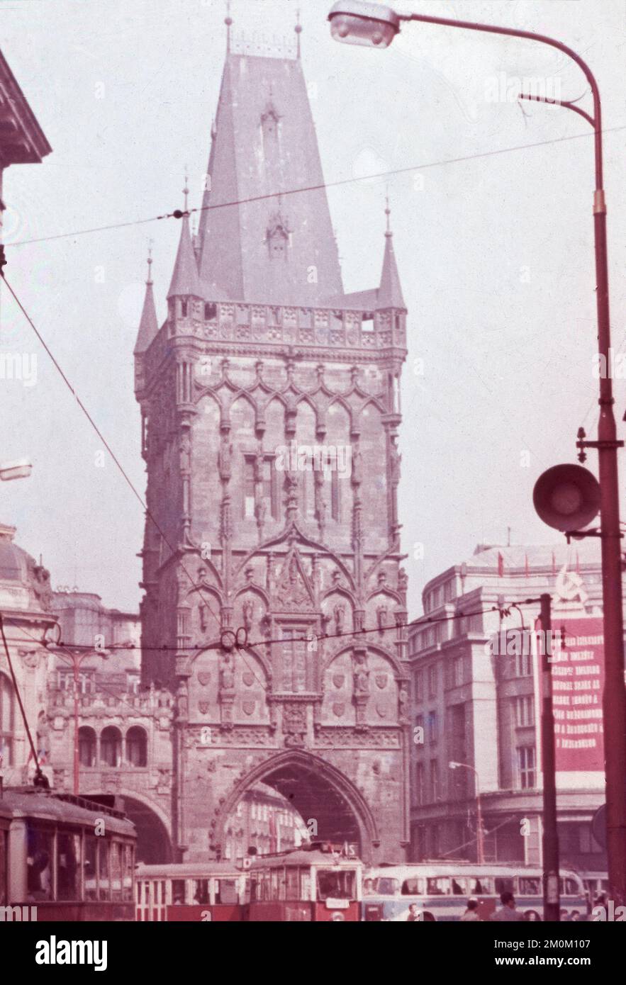View of Powder Gate Tower, Prague, Czech Republic, 1960s Stock Photo ...