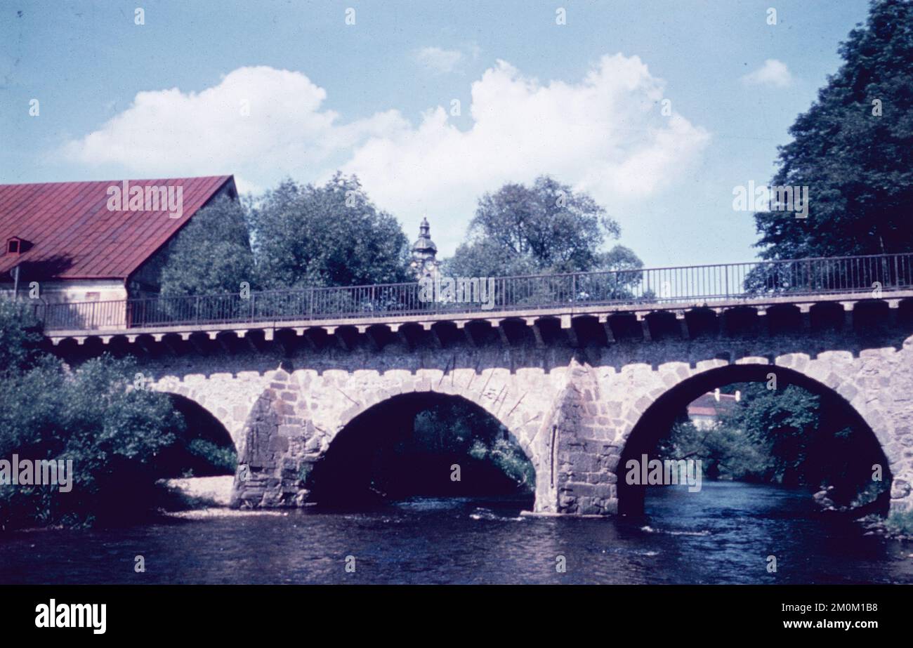 The Romanesque bridge at the Zwettl Abbey, Austria 1960s Stock Photo ...