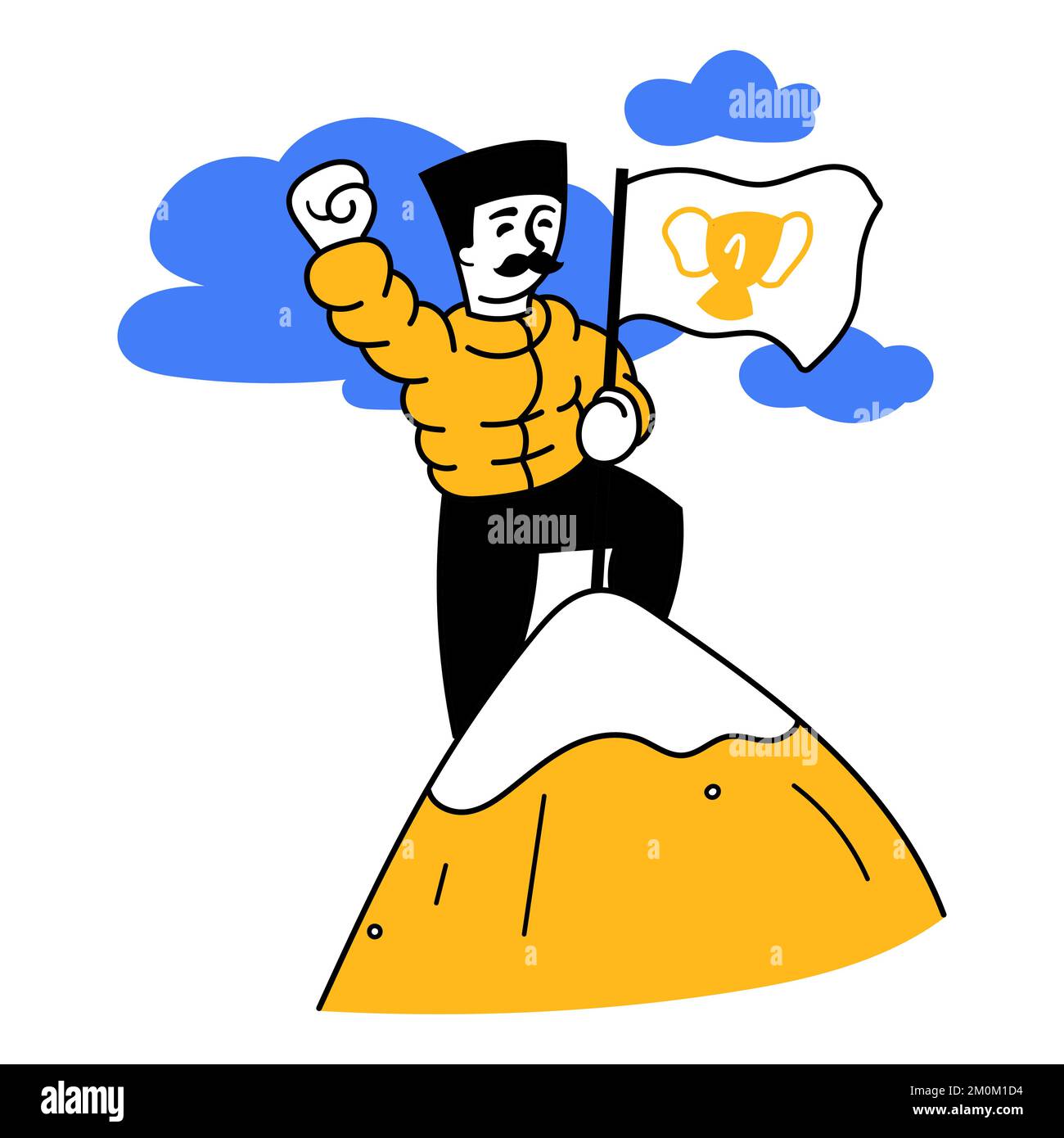 Vector illustration. Businessman reaching professional success ...