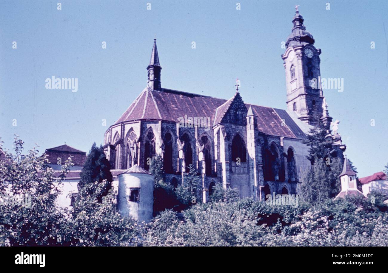 View of the Zwettl Abbey church from East, Austria 1960s Stock Photo ...