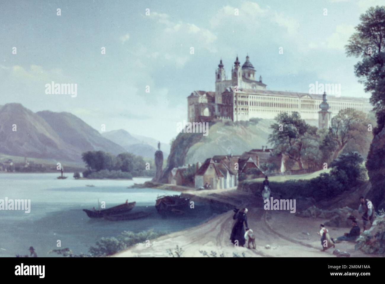 Melk Abbey in 1850, painting by unknown artist, Austria 1960s Stock ...